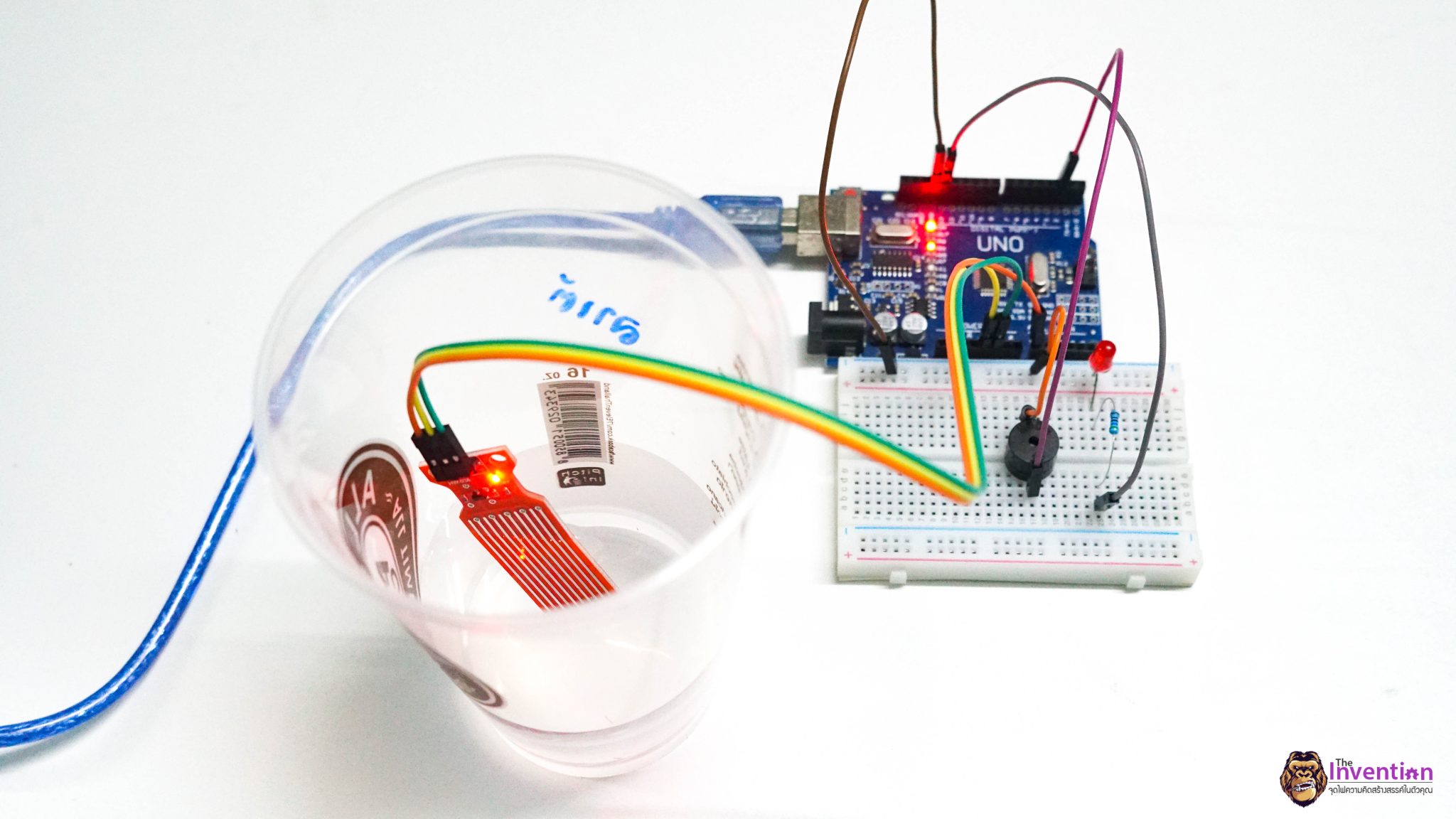 สอนการใช้งาน Arduino Uno กับเซ็นเซอร์ Water Level ควบคุมการเปิด ปิดไฟ Led และส่งเสียงเตือนผ่าน ฺ