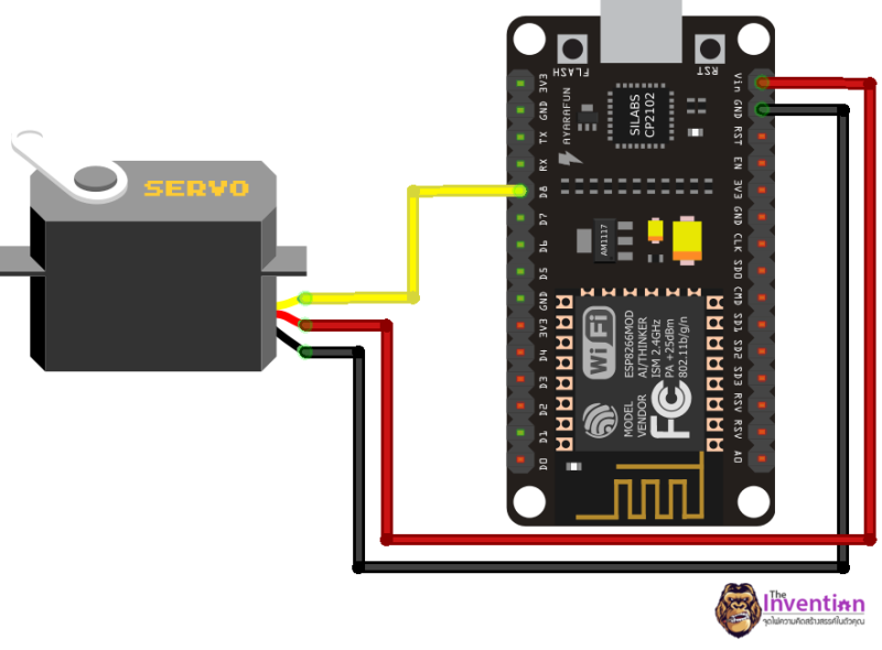 สอนควบคุม Servo Motor ด้วยแอพพลิเคชั่น Blynk - The Invention - จุดไฟความคิดสร้างสรรค์ในตัวคุณ