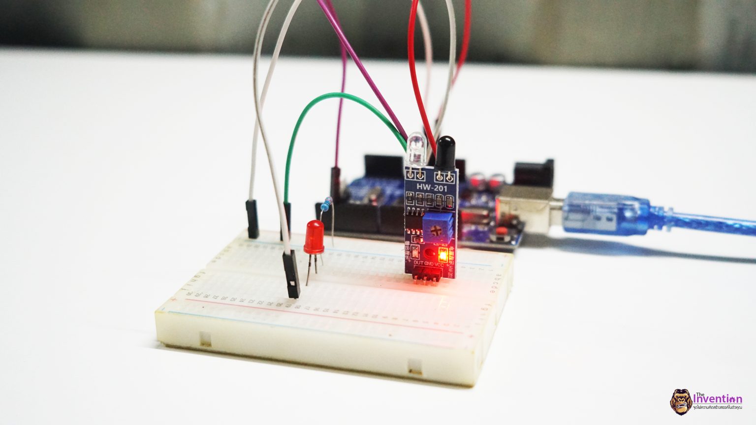 สอนใช้งานโมดูลเซ็นเซอร์ตรวจจับวัตถุ Ir Infrared กับ Arduino Uno The Invention จุดไฟความคิด