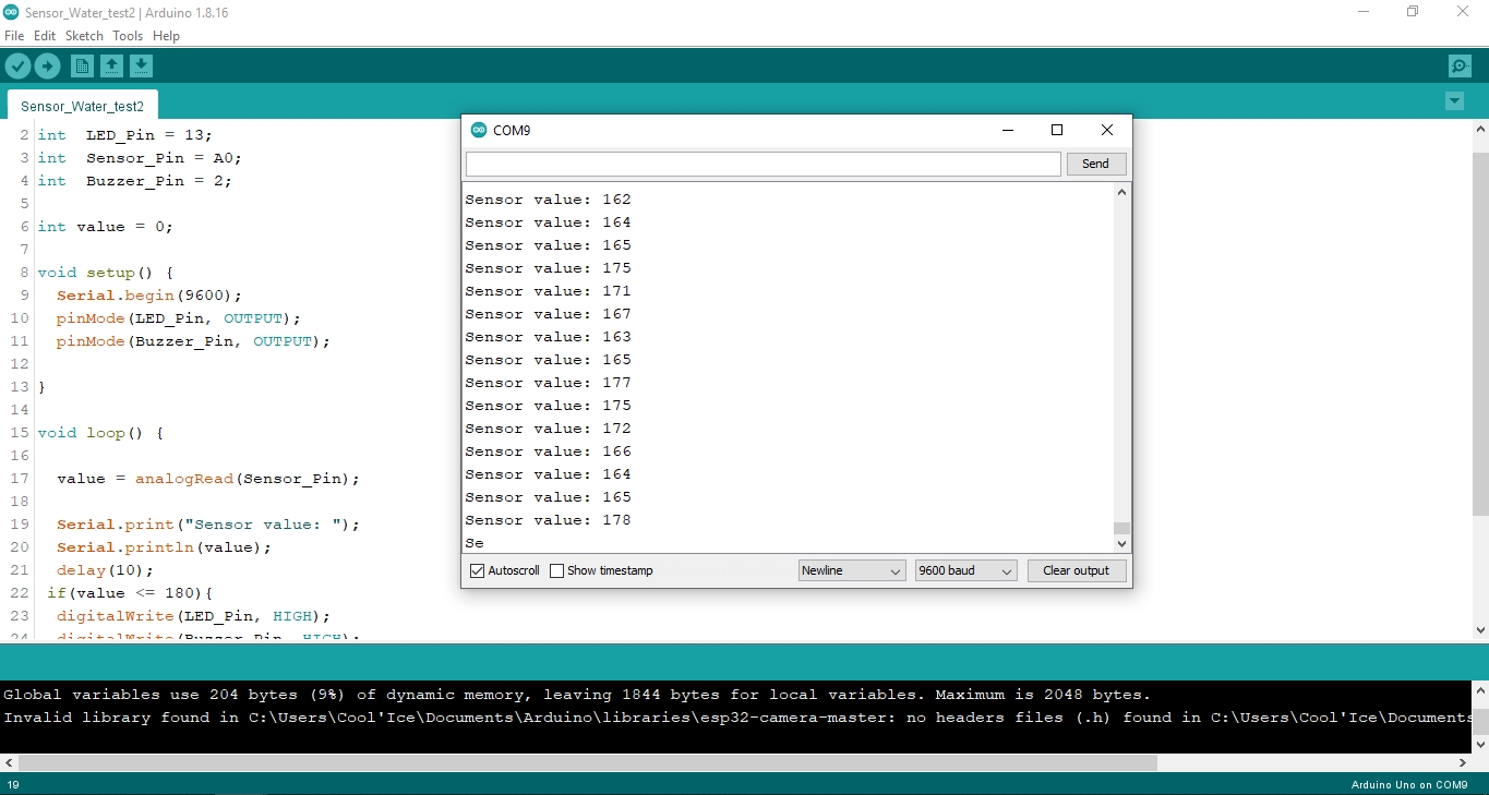 สอนใช้งานเซ็นเซอร์วัดระดับน้ำฝน Rainwater Detection Sensor Module กับ Arduino Uno The